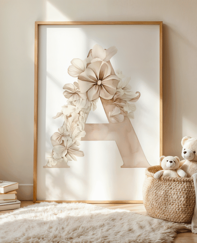 Bokstavsposter blomster - Inksy - Unika posters för varje hem.